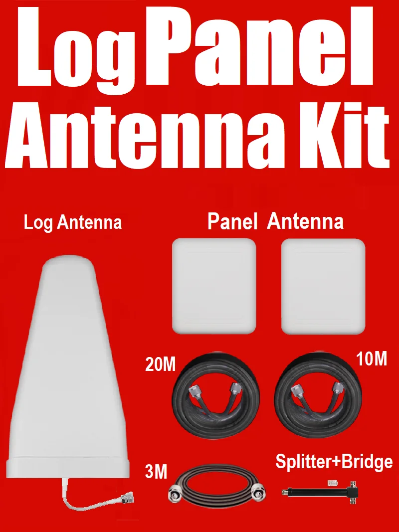 LOG and 2 Panel Antenna kit Signal booster Repeater 12dB LDPA ...