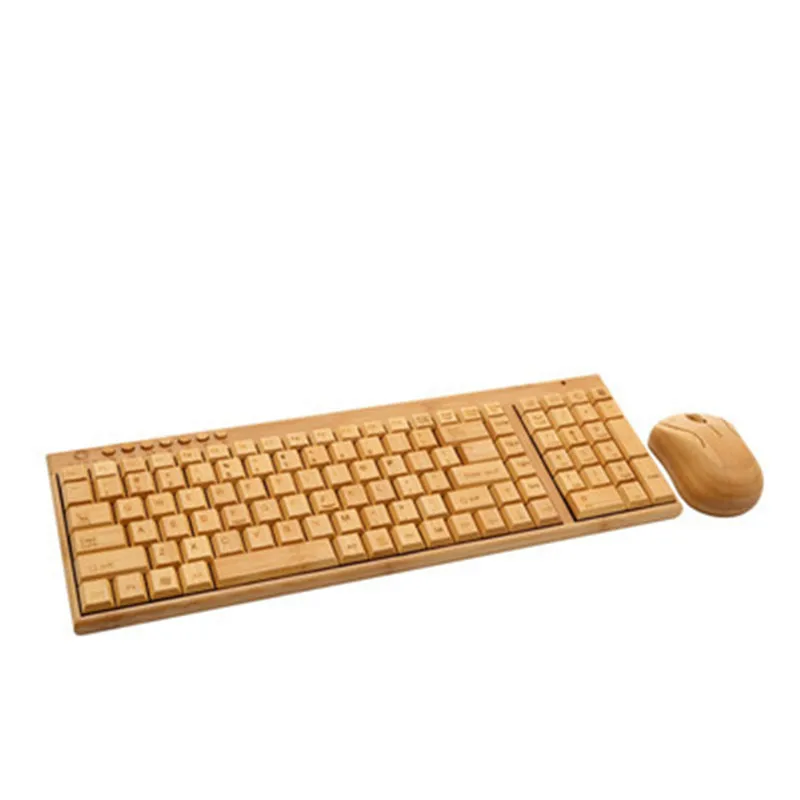 Bamboo desktop computer wireless keyboard and mouse set creative and ...