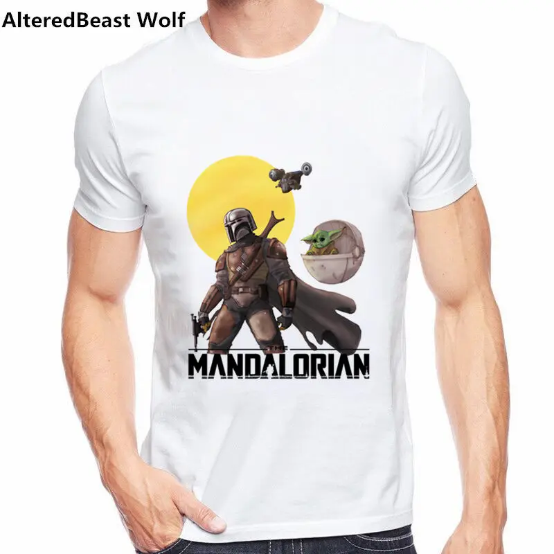 Детская футболка с Йодой, модная мужская Мандалорская футболка с ...
