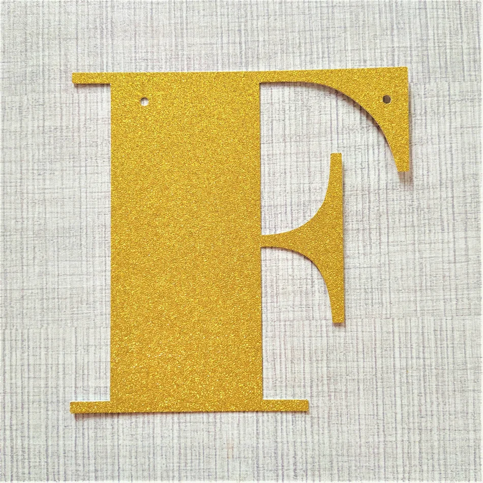 Banderín de letras de papel con purpurina personalizado con el alfabeto ...