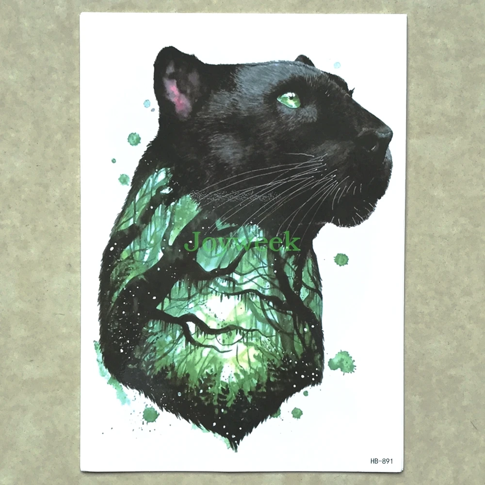 Waterproof-Temporary-Tattoo-Sticker-large-forest-Panther-leopard-tatto ...