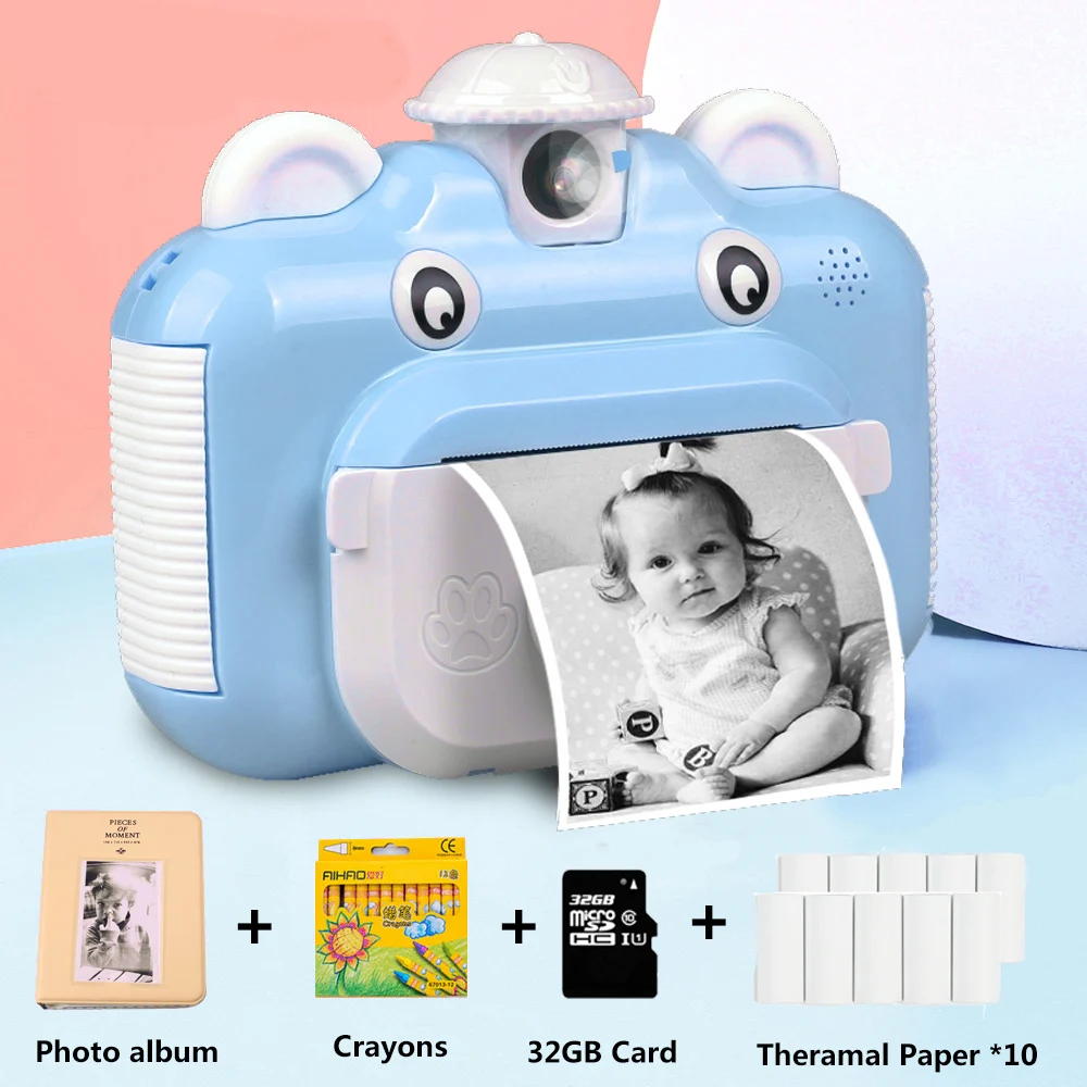 Children Kids Instant Print Polaroid Camera HD 1080P 12MP Lens With ...