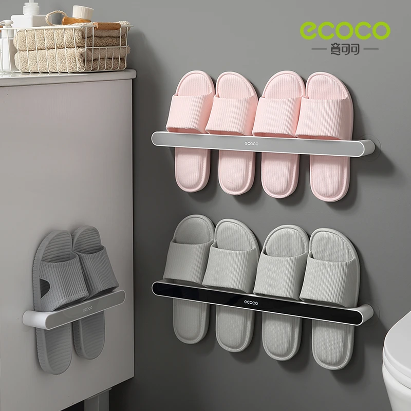 ECOCO Slippers Rack Slippers Organizer Wall Mounted Rack Punch Free For ...