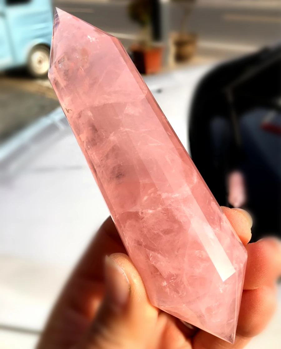 Crystals Gemstones Rose Quartz Crystal Tower Point Jewelry & Beauty ...