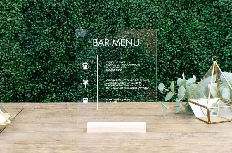 Personalized-Bar-Menu-Sign-Acrylic-Wedding-Sign-Cocktails-Table-Sign ...