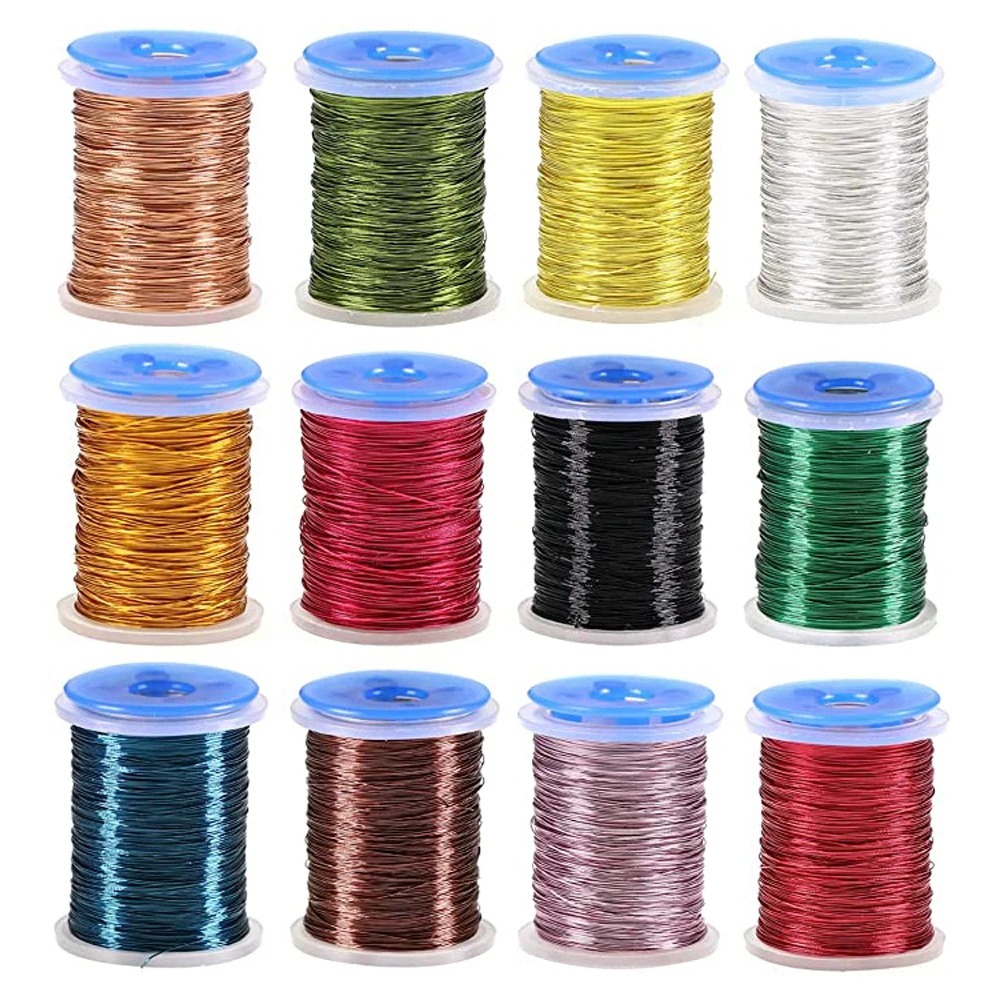 12 Color/Set Super Realistic Fly Tying Material 0.2mm Non tarnishing ...