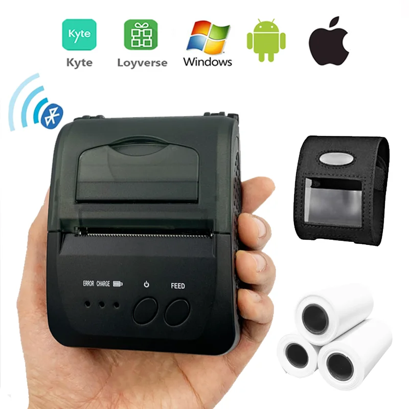 Mini portable thermal POS receipt printer wireless bluetooth lottery ...