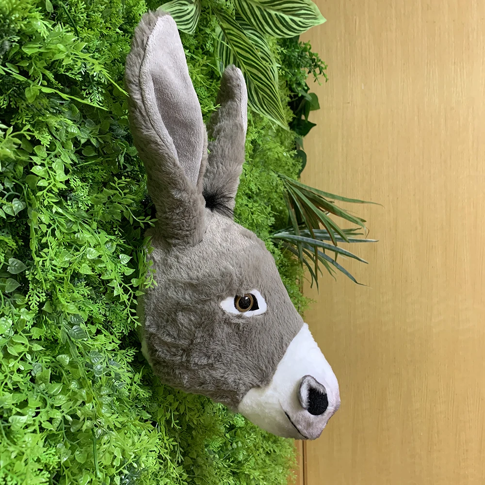 New-creative-Stuffed-animals-wall-decoration-lifelike-donkey-head-Plush ...