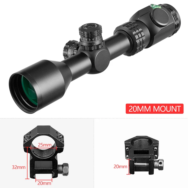 FIRE WOLF 3-9X40 Riflescope Tactical Optical Rifle Scope RGB Button ...