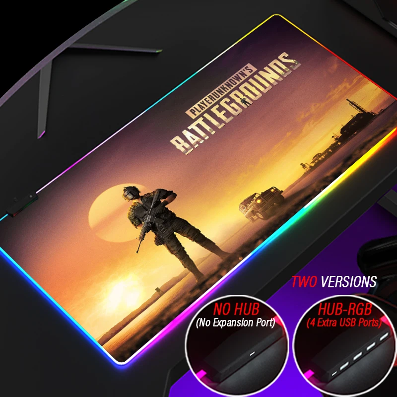 PUBG-Illuminate-Mouse-Pad-BATTLEGROUNDS-4-Port-USB-Gaming-Hub-Desk-RGB ...
