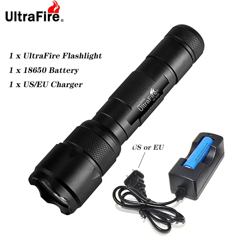 Ultrafire Portable Led Flashlight Xml-t6/l2/v6 Lamp 18650 Battery High ...