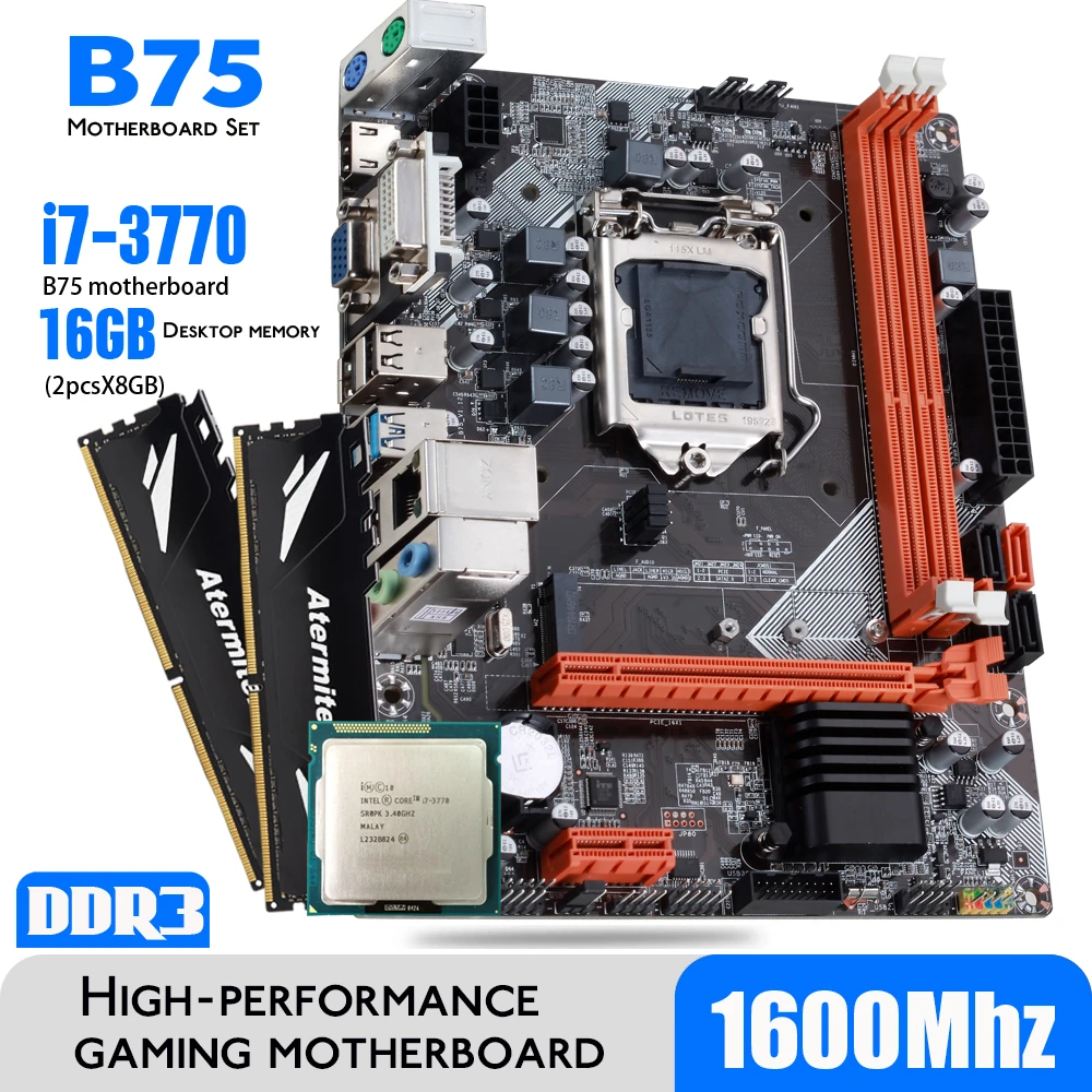 Atermiter B75 Motherboard Set With Intel Core I7 3770 2 x 8GB = 16GB ...