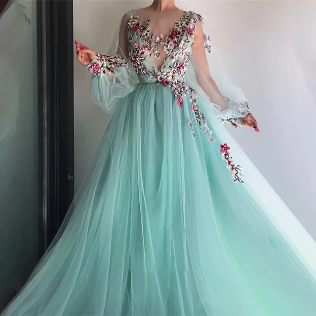 Mint Color Dress Lace