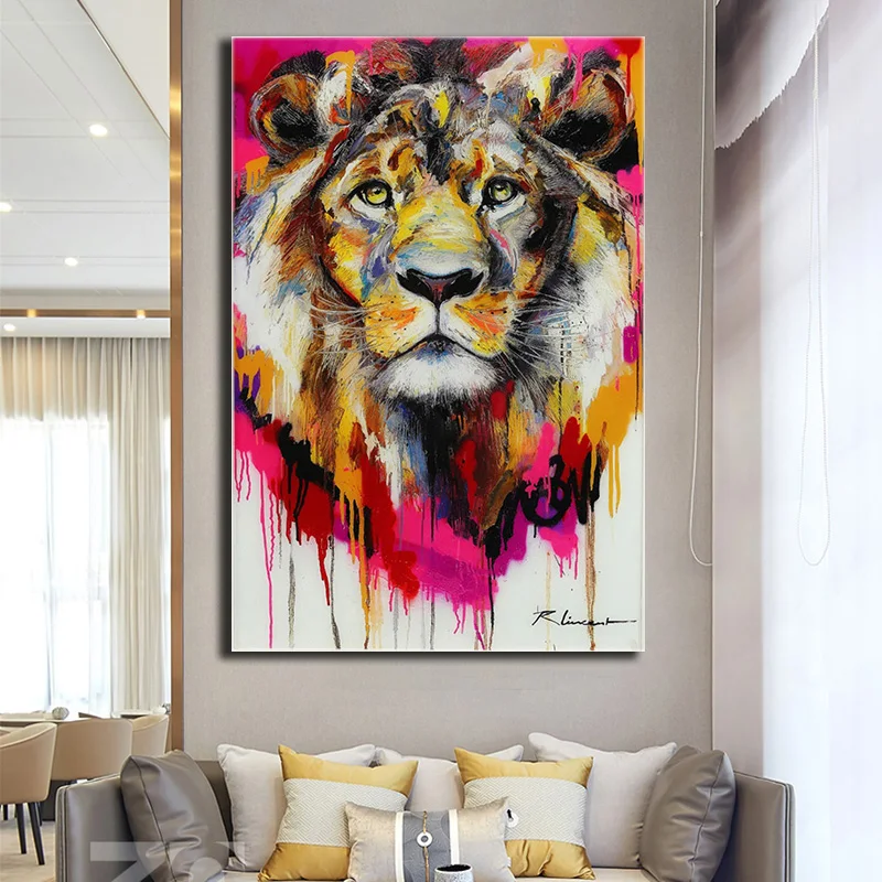 Lion Abstract Painting