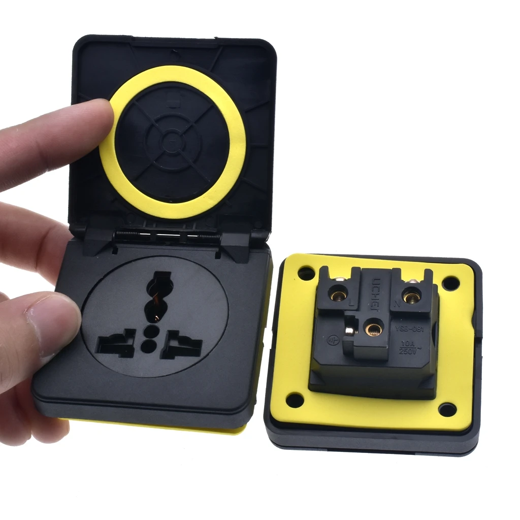EU US AU UK Universal Waterproof Industrial Socket 10A 250V IP44 AC ...