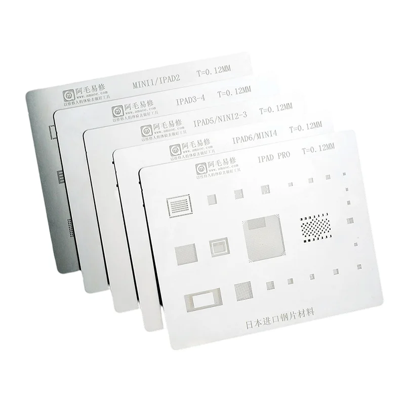 Amaoe BGA Reballing Stencil Tin Template For Ipad 2 3 4 5 6 Air Mini ...