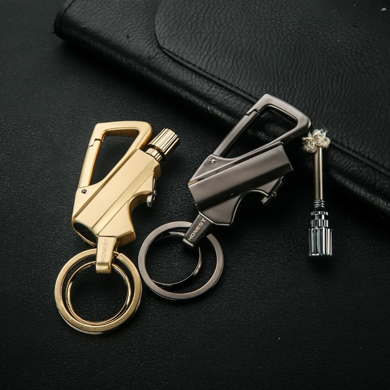 Top Lighter Key Chain Waterproof Portable Metal Keychain Flint Fire ...