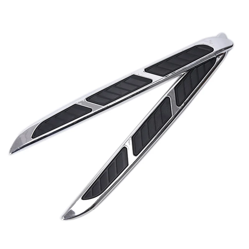 Hot sale 3D Vent Air Flow Fender Chrome Alloy Metal Sticker Shark Gill ...
