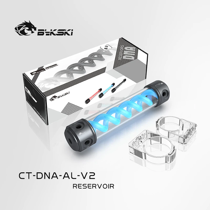 Bykski Reservoir Length 190/260mm X 50mm Aluminum Acrylic Double Helix ...