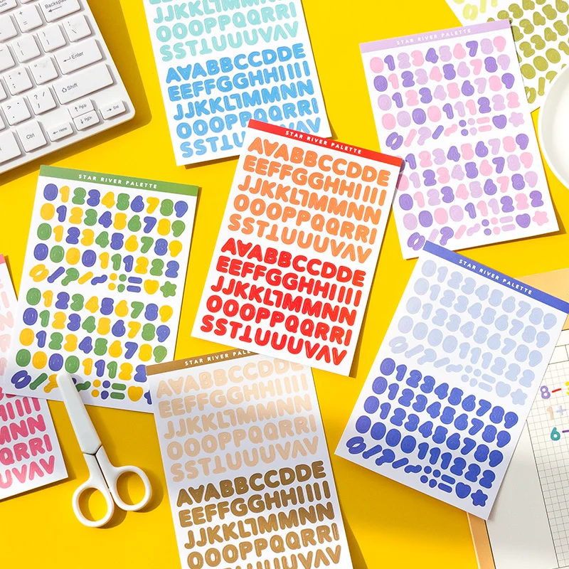 Alphabet and Label Stickers 6 Sheets Paper, Party & Kids Scrapbooking ...