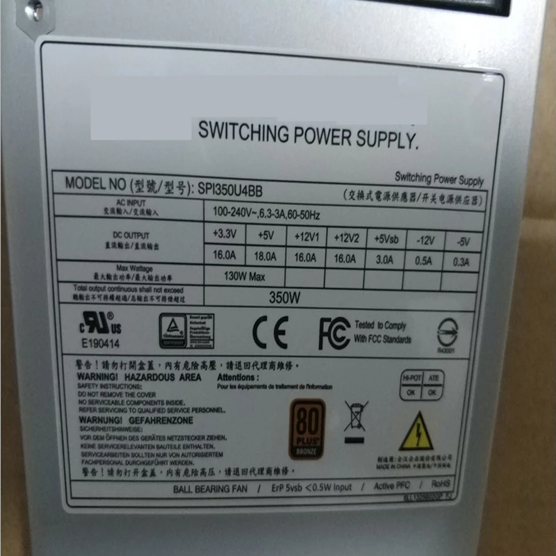 Original PSU For FSP 80plus Bronze 1U 350W Switching Power Supply SPI350U4BB - Serverpowersupply