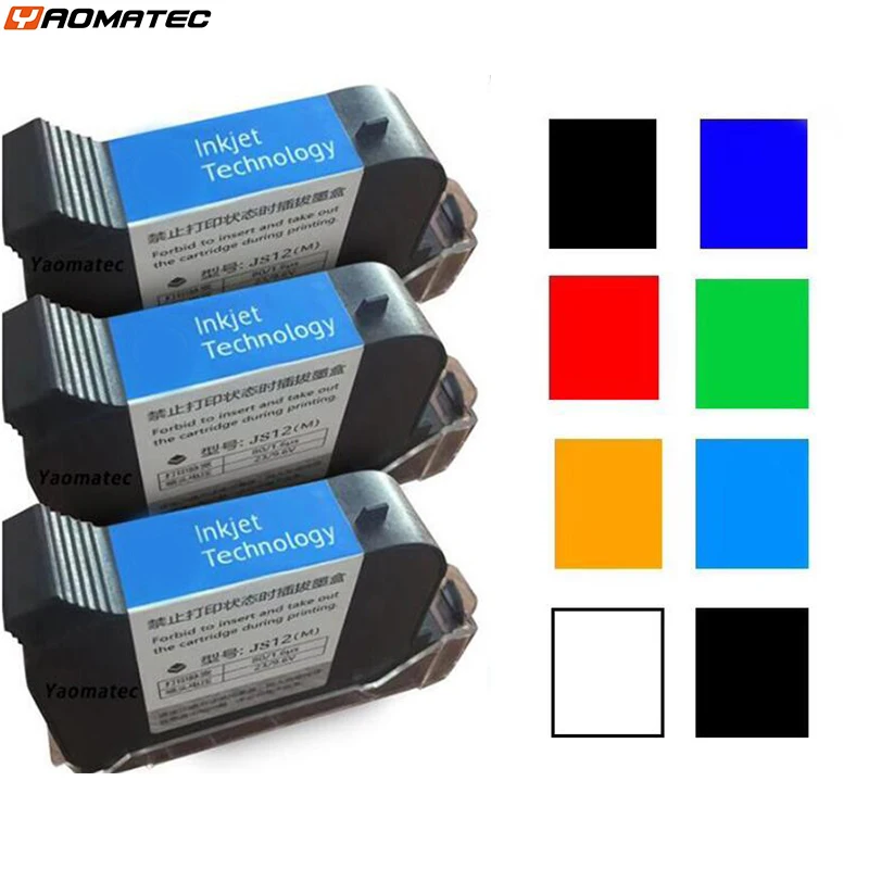 Yaomatec 3 Pcs High Adhesion Quick Dry Ink Cartridge Compatible Js12 ...