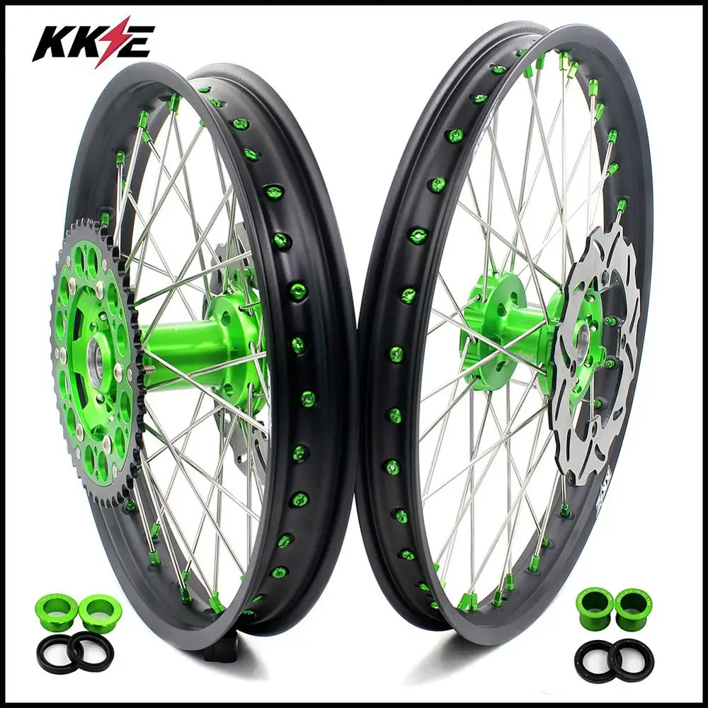 KKE 21/19 Complete MX Wheels Rims Set for Kawasaki KX250F KX450F 2006 ...