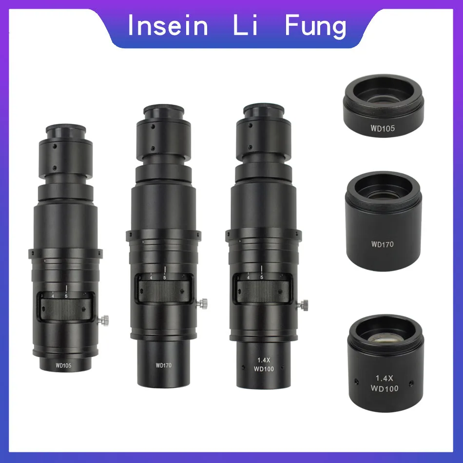 Monocular-Video-Microscope-Zoom-C-Mount-Lens-10X-300X-Magnifier ...