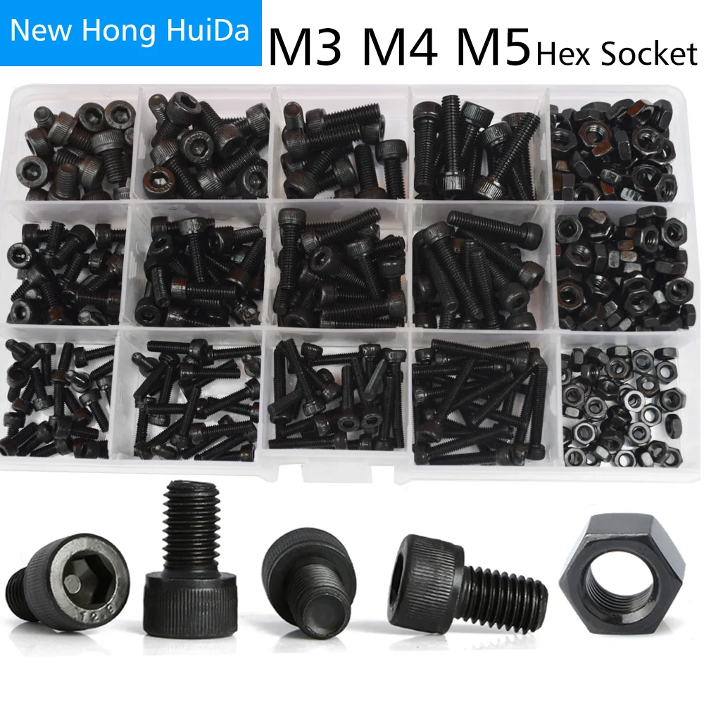 Hex Socket Head Cap Screw Hexagon Metric Thread Machine Allen Bolt Nut ...
