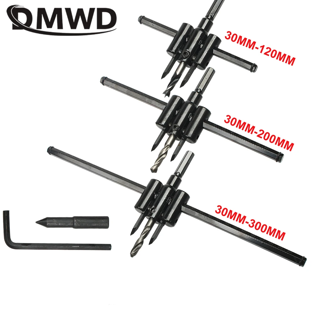 Adjustable Metal Wood Circle Hole Saw Drill Bit | Alloy Cutter Kit ...