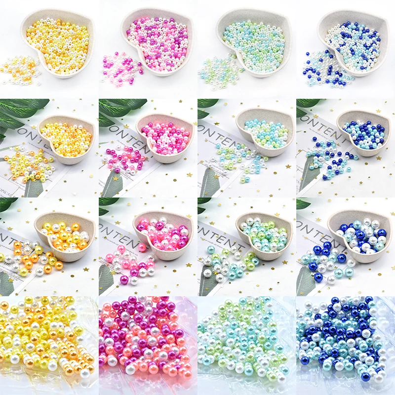 3/4/6/8/10mm Multi Size Option Random Mix Color Round Without Holes ...