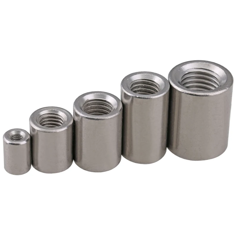 A2 Stainless Steel Extend Long Lengthen Round Coupling Connector Joint Sleeve Nut Metric Thread ...