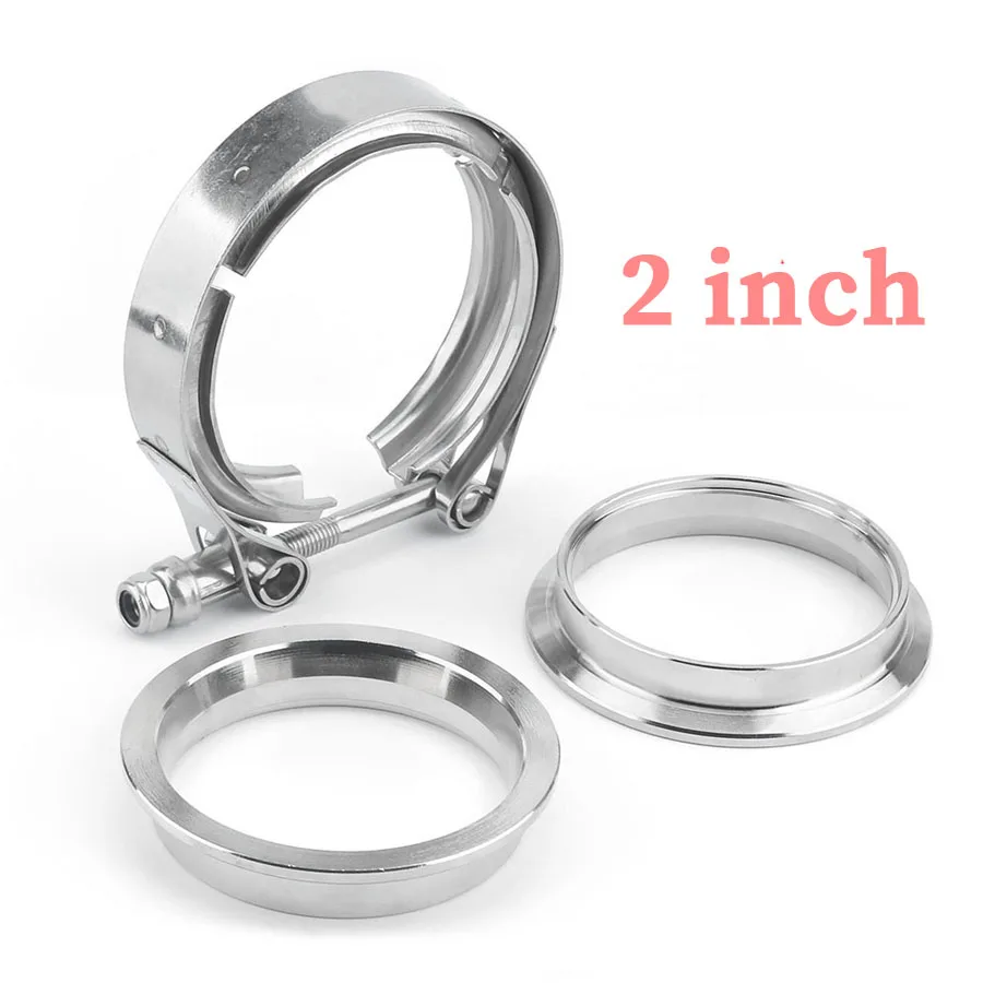 2" Inch V Band Flange Clamp Stainless Steel Male Female Kit Exhaust ...