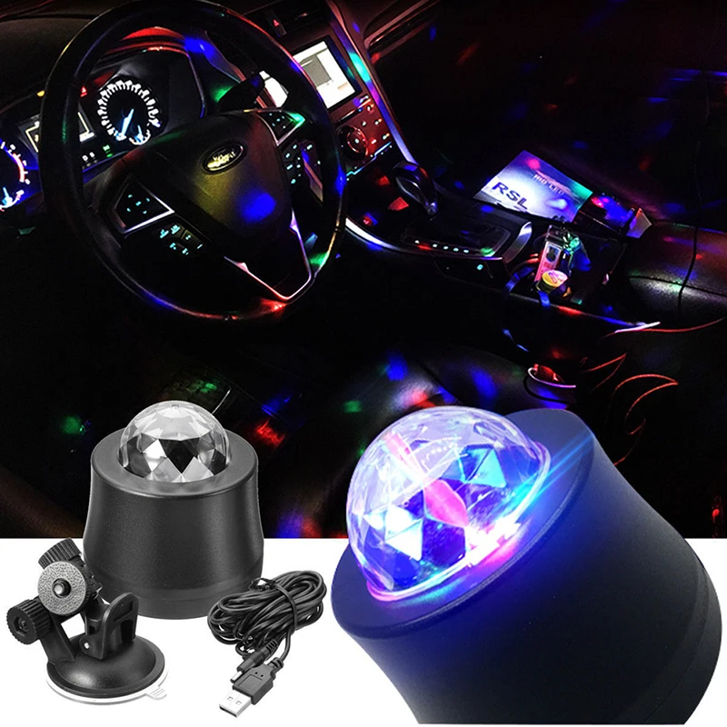 Car Disco DJ Stage LED Crystal Ball Party Lamp Light For Car Civic Xmas ...