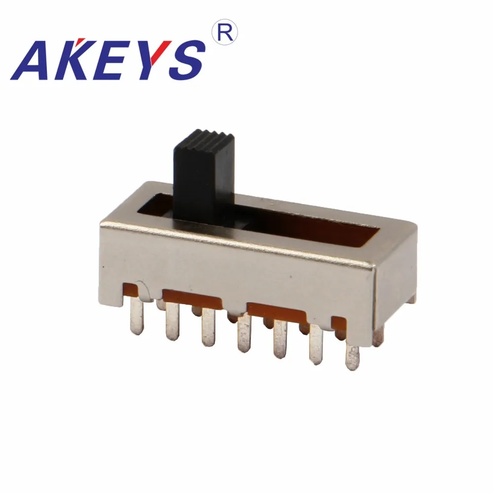 10PCS SS 26F03 2P6T Double pole six throw 6 position slide switch 14 ...