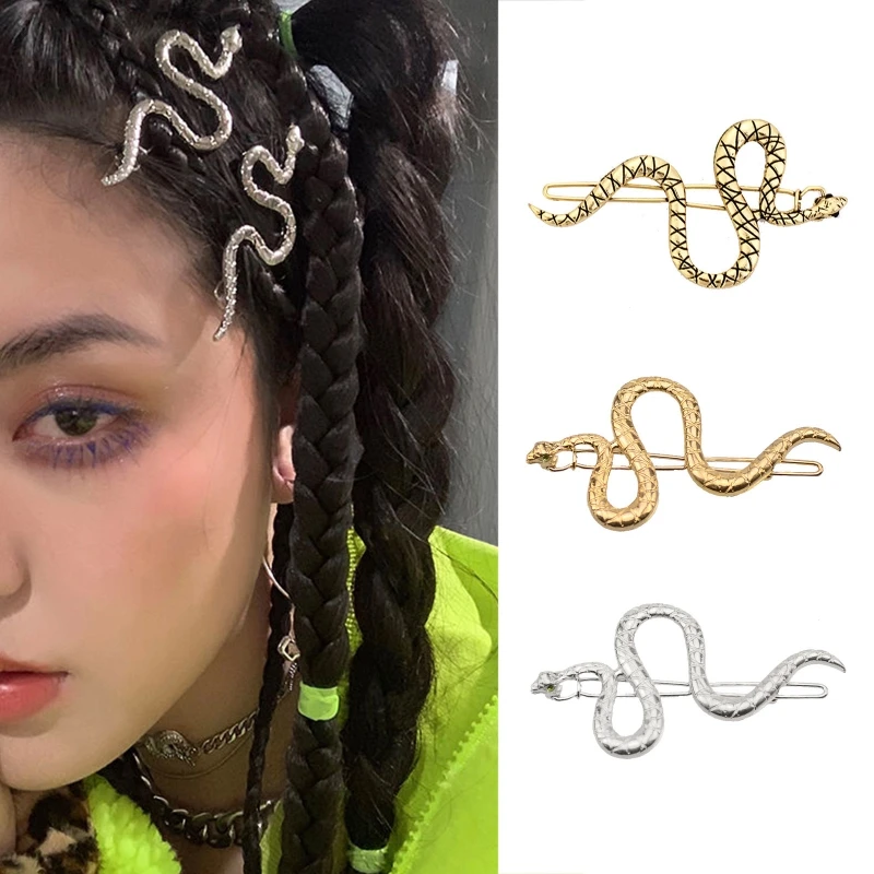 Crystal-Snake-Shaped-Hair-Clip-Bangs-Clip-Metal-Hair-Side-Clips ...