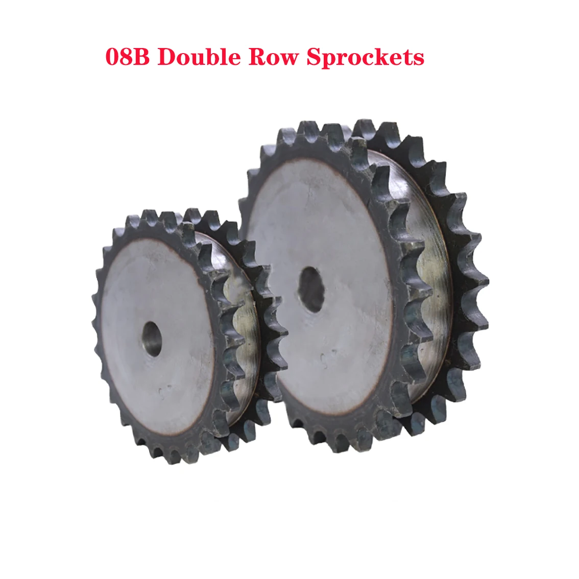 1Pcs-08B-Double-Row-Sprockets-45-Steel-10-26-Tooth-12mm-18mm-Bore ...