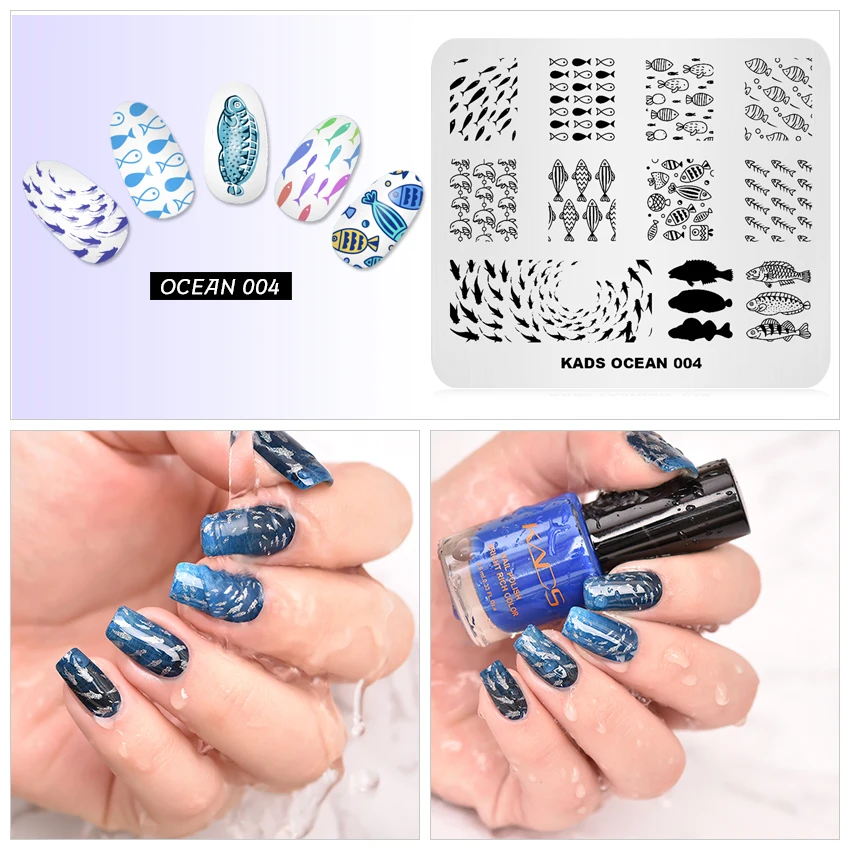 Nail art,KADS – pochoir pour ongles,11 modèles,séries de dauphins ...