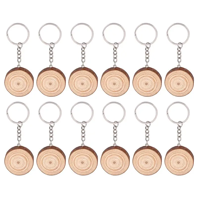 12-Pcs-Wooden-Key-Chain-DIY-Hand-Drawing-Keychains-Creative-Key ...