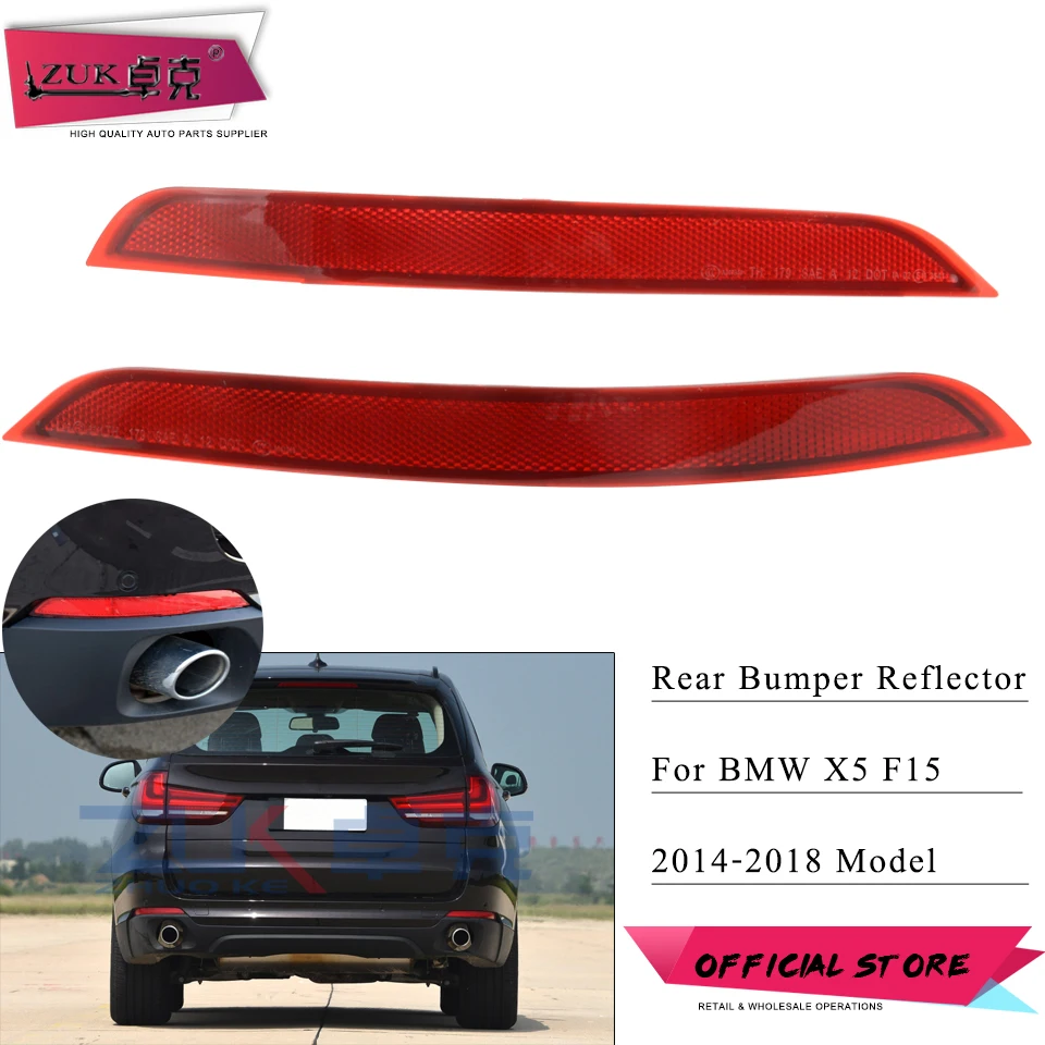 ZUK For BMW X5 F15 2014-2018 Rear Bumper Reflector Fog Light Fog Lamp ...