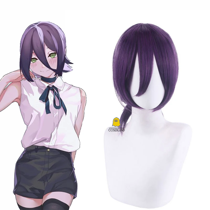 Anime Chainsaw Man Lady Reze Cosplay Dark Purple Wig Bomb Devil Heat ...