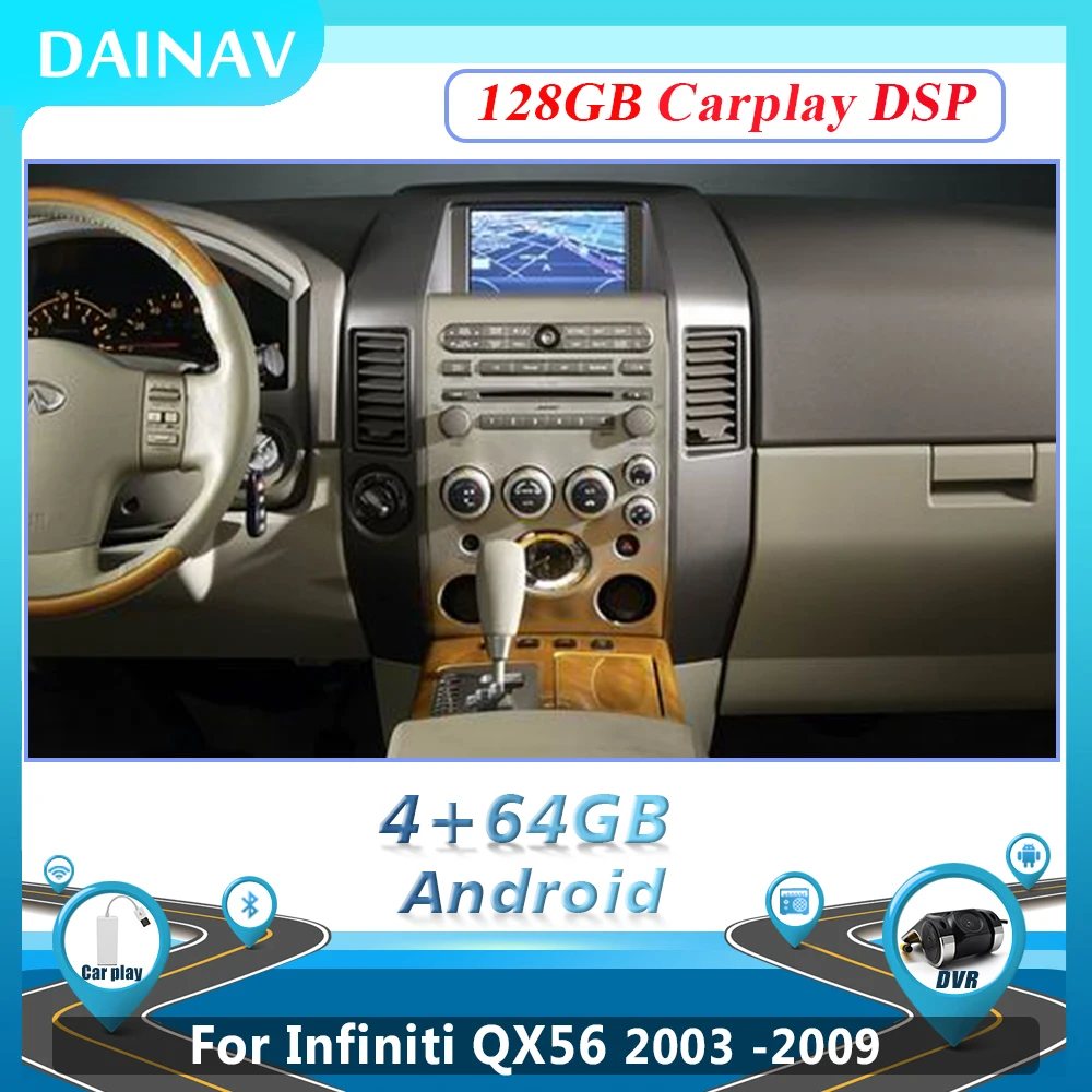 128GB-2-Din-Android-Car-Radio-For-Infiniti-QX56-2003-2004-2005-2006 ...