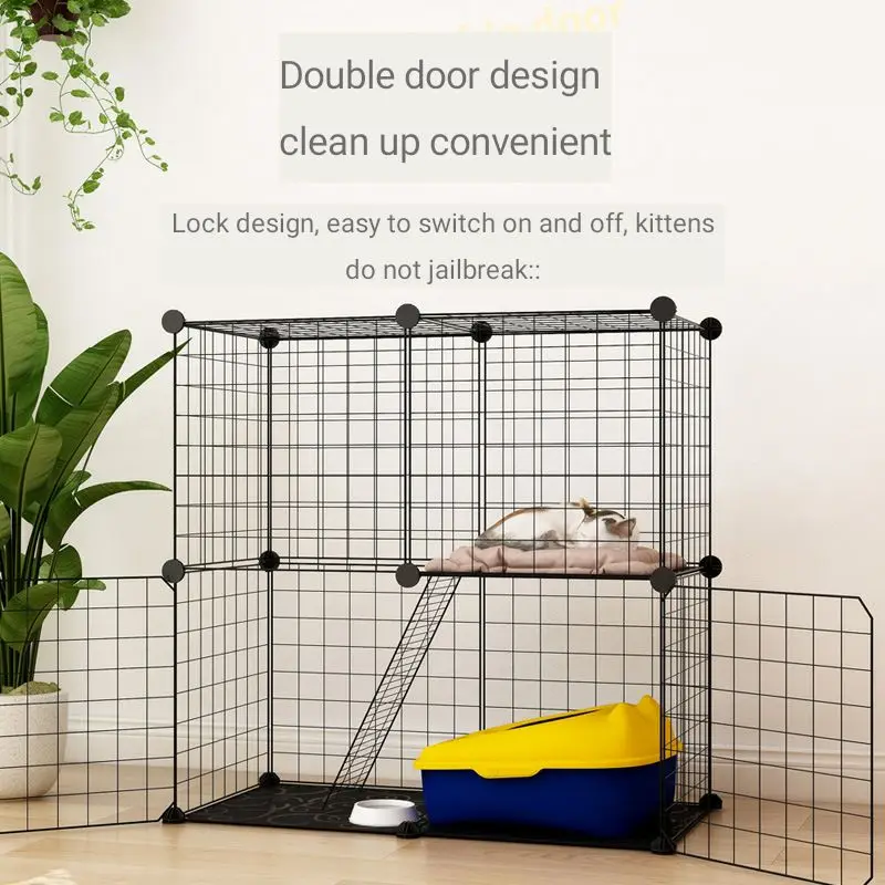 Pet-cage-large-space-two-story-small-cattery-kitten-indoor-villa-cat ...