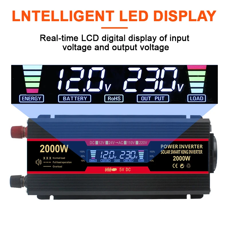 Solar-Inverter-12V-1500W-2000W-2600W-50HZ-Car-Inverter-LCD-Display-DC ...
