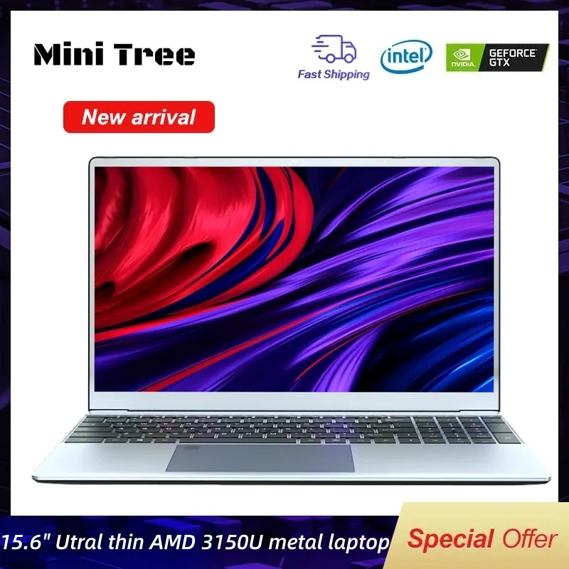 Ultrabook Mini Árvore 15, 6 Polegada IPS Notebook AMD Athlon Gold 3150U ...