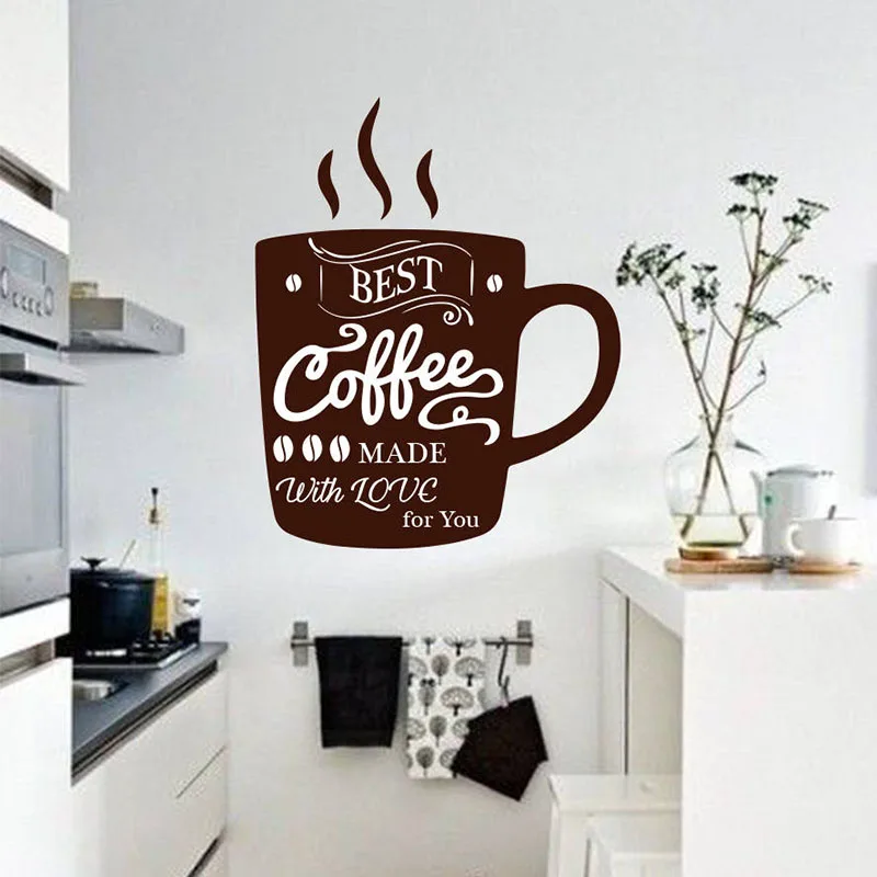 Home Décor Wall Décor Coffee Love kitchen wall decal mural vinyl wall ...