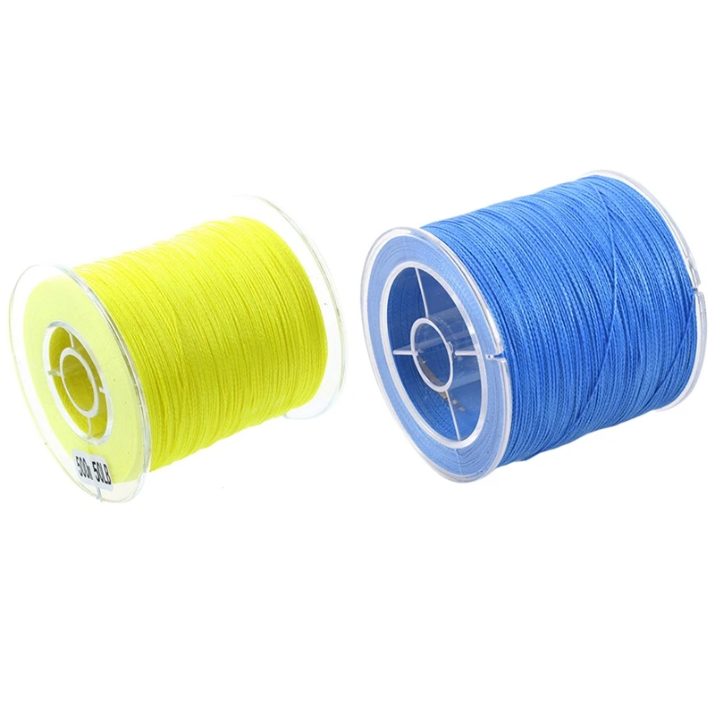 Quality 2x 500M 50LB Colorful 4 Strands Multifilament PE Braid Fishing ...