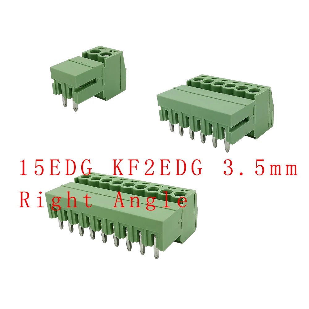5pairs 15edg 3.5mm Kf2edg 3.5mm Pcb Screw Terminal Blocks Connector Plug Pin Right Angle 3.5 Mm ...