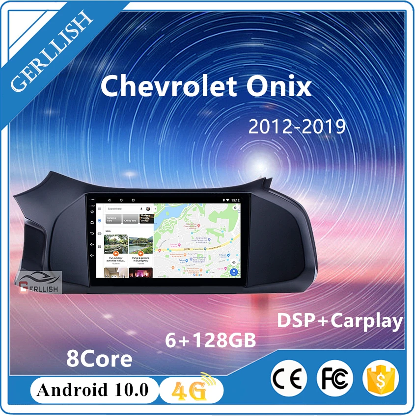 Gerllish For Chevrolet Onix 2012-2019 Car Radio Android Dsp 9 Inch Touch Screen Gps Navigation ...