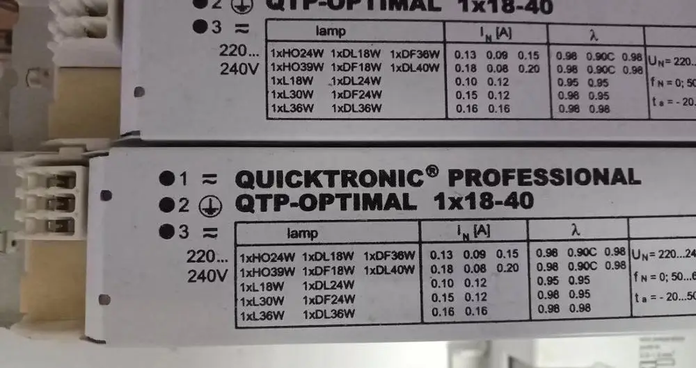 오스람 QUICKTRONIC 전문 QTP OPTIMAL 1x18 40 전자식 안정기, 220 240V 램프 1xDL18W ...